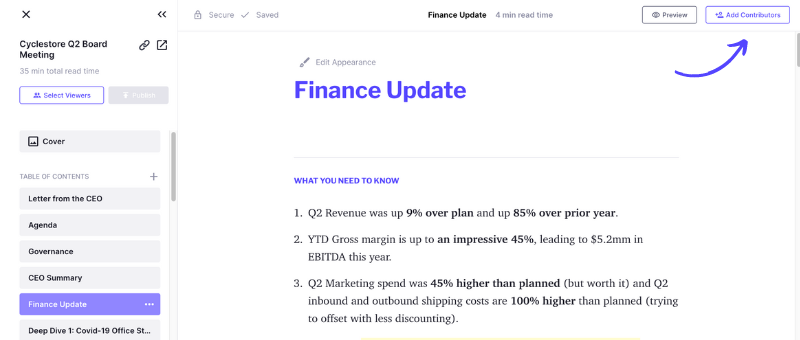 Adding Contributors & Section Owners