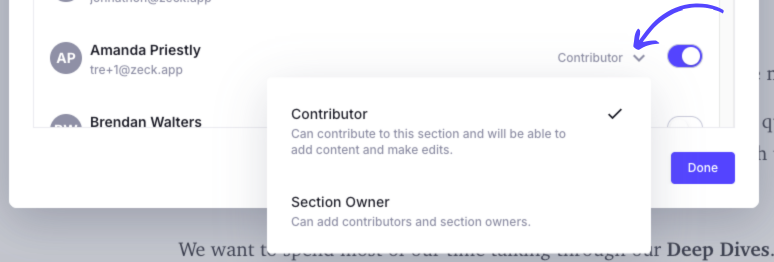 Adding Contributors & Section Owners